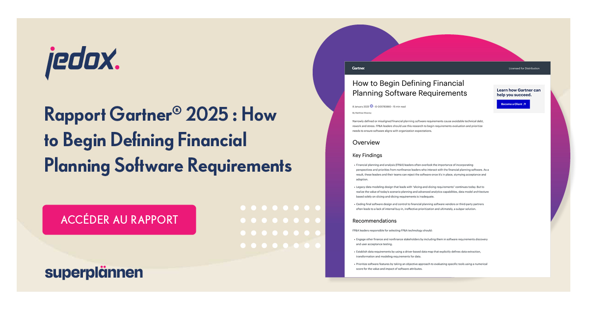 Defining financial planning software needs| Gartner® rapport